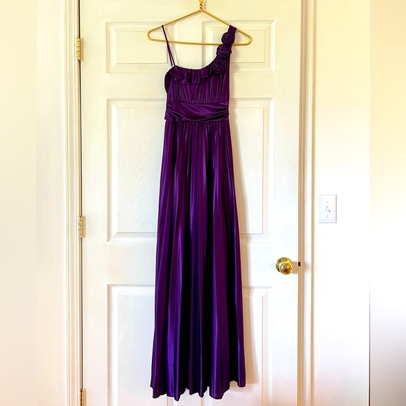 Dresses | Plum Satin Maxi Dress | Poshmark